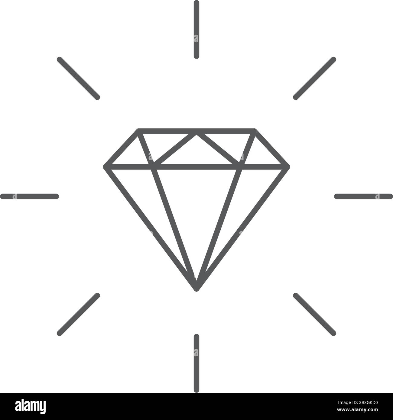L'icône de la ligne du diamant, contour vector sign, style linéaire Les ...
