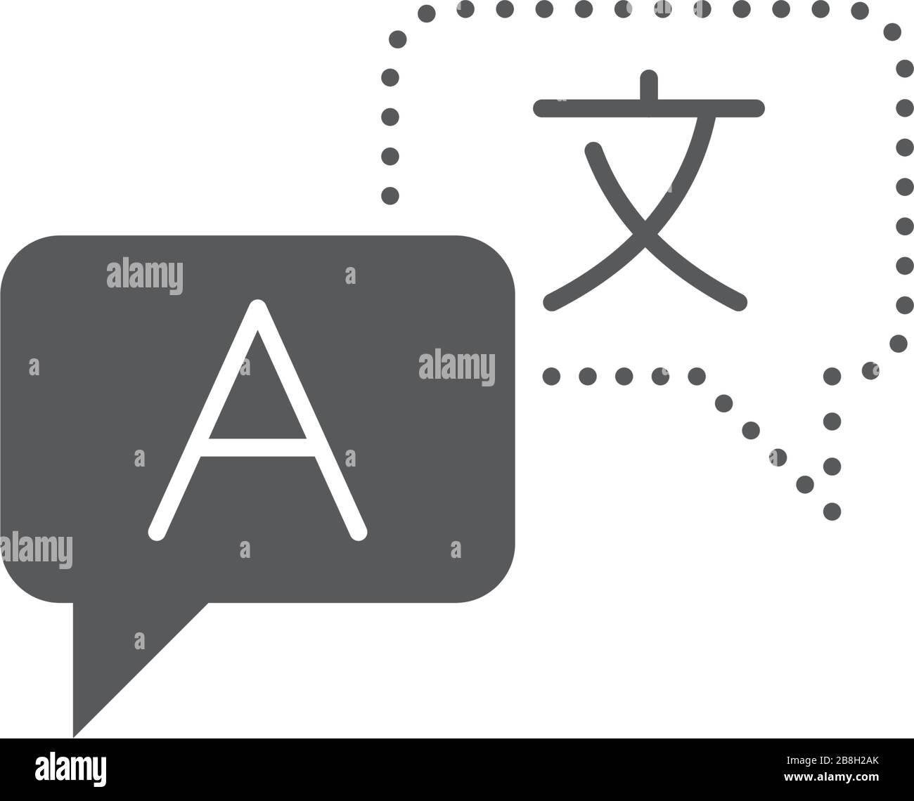 Symbole de vecteur de traduction de langue isolé sur fond blanc Image ...