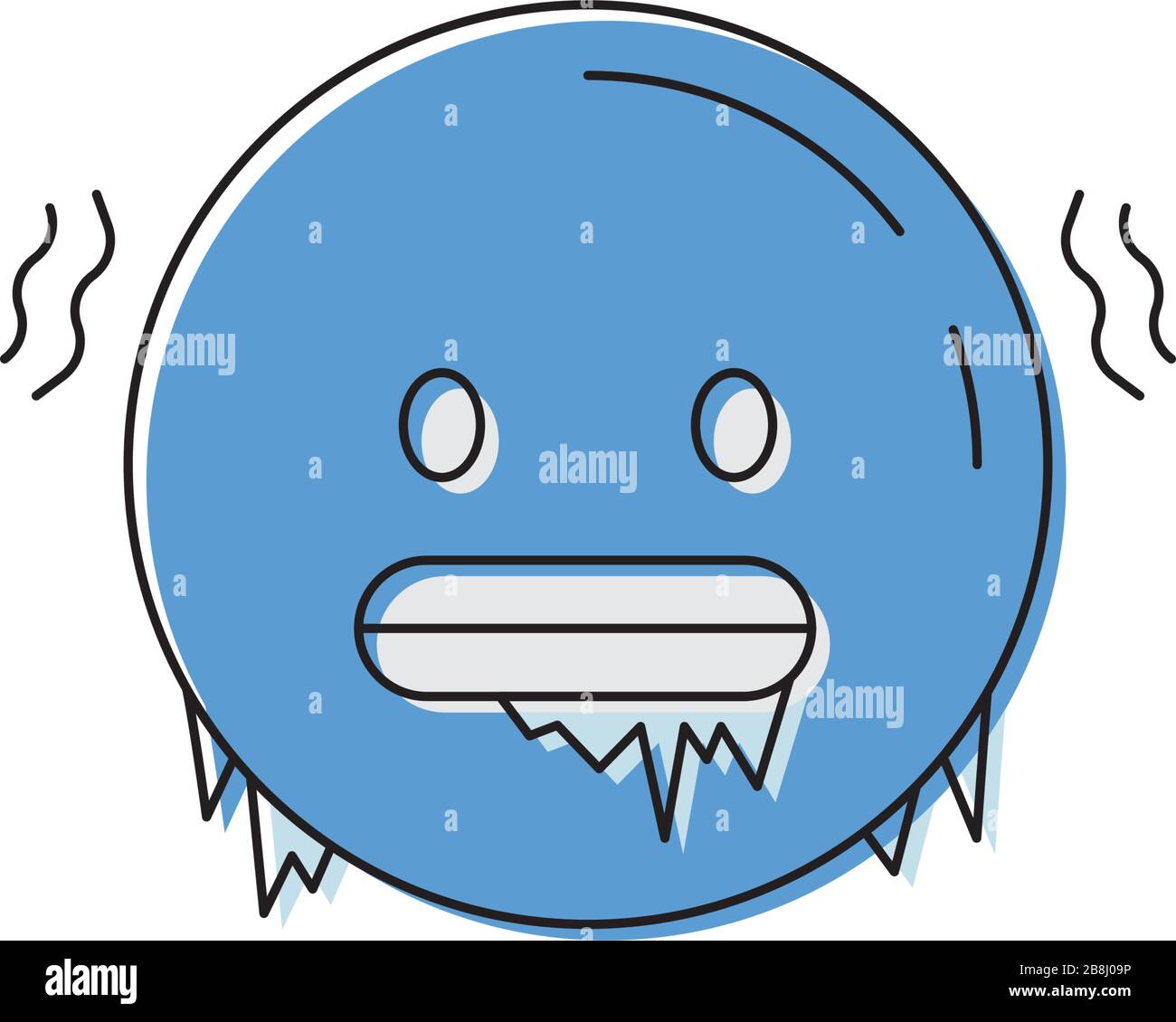 Émoticône de congélation à froid symbole de vecteur émoticône isolé sur ...