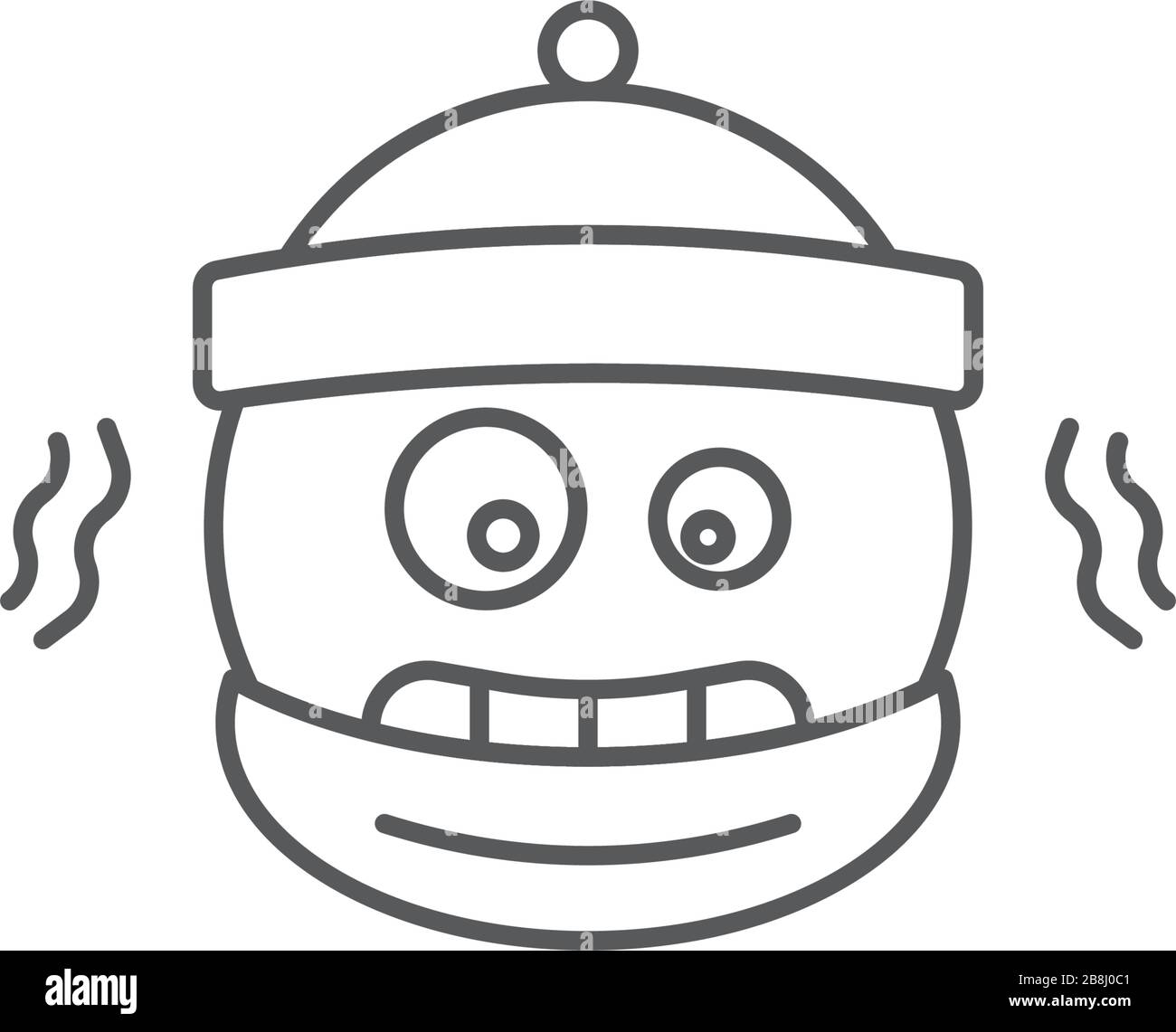 Émoticône de congélation à froid symbole de vecteur émoticône isolé sur ...