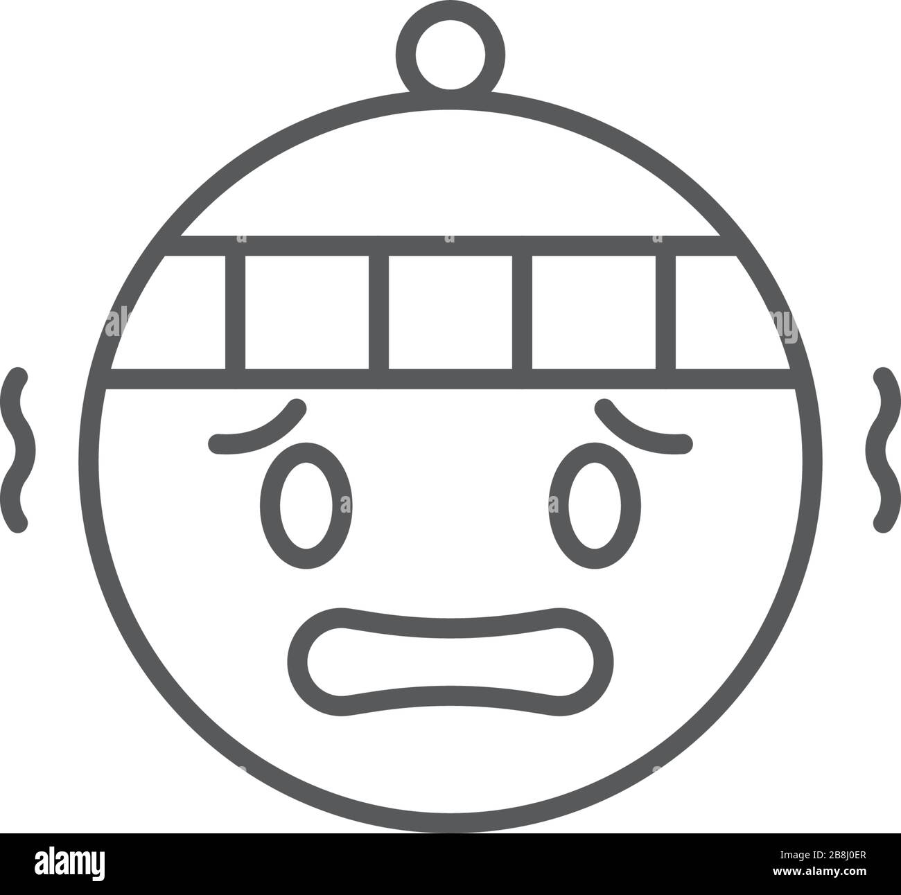 Émoticône de congélation à froid symbole de vecteur émoticône isolé sur ...