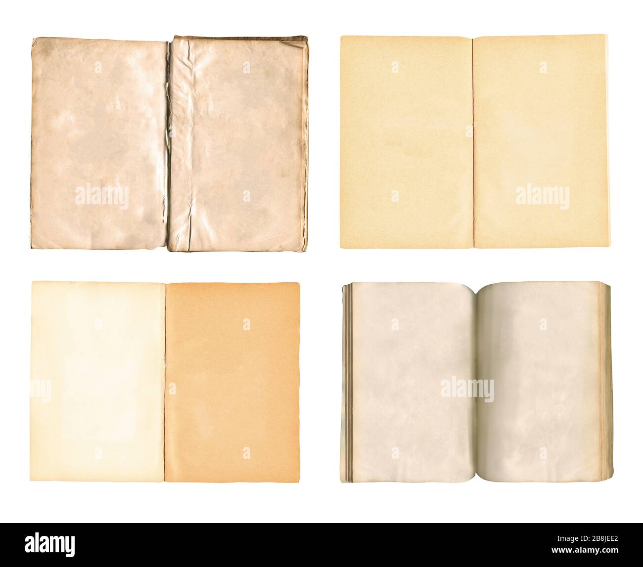 Jeu d'un ancien livre différent ouvert. Collection de différents vieux ...