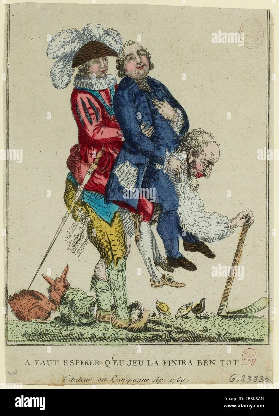 Révolution française. Ancien régime. Caricature sur les trois ordres ...