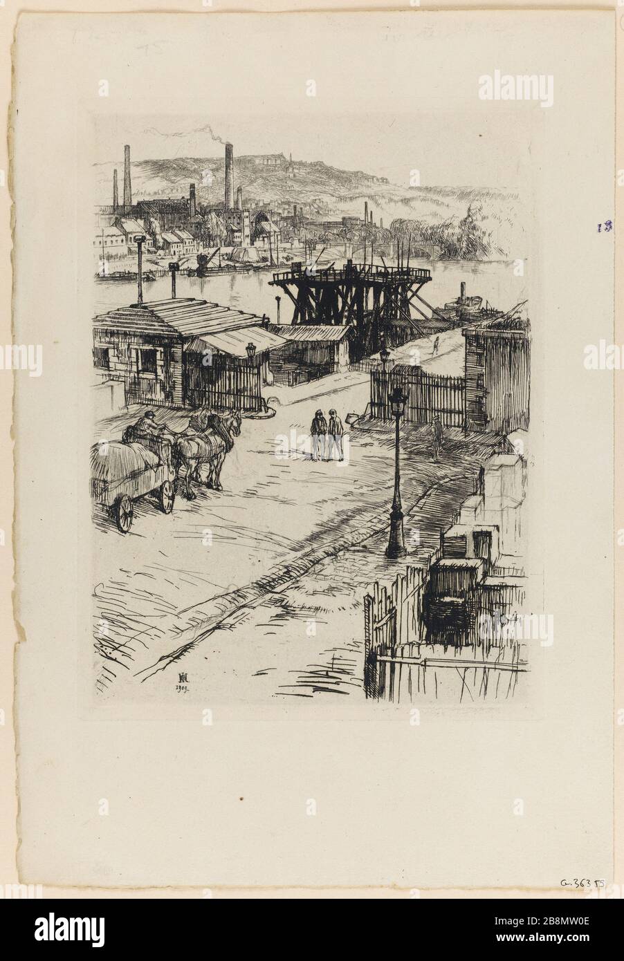 [Vue d'un port sur la Seine] Pierre Eugène Vibert (1875-1937), peintre ...