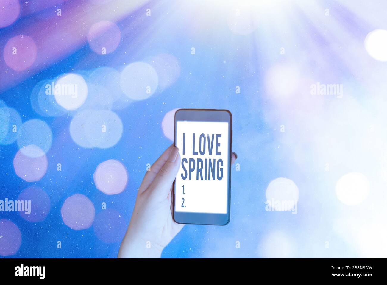 Texte d'écriture de mot J'aime le printemps. Photo d'entreprise ...