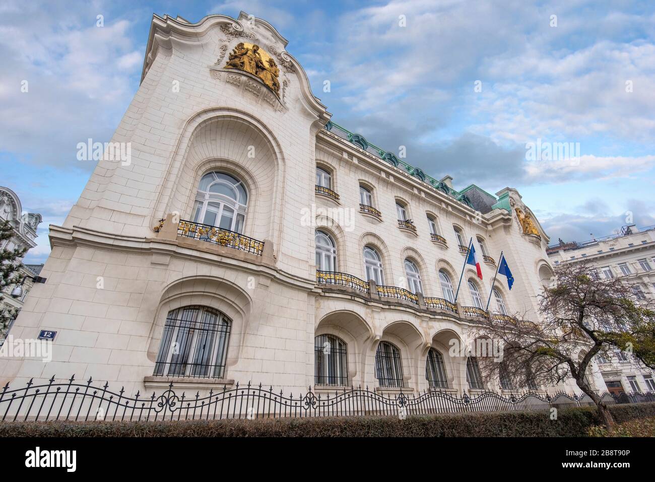 Vienne, Autriche. Le bâtiment Art Nouveau de l'ambassade de France ...