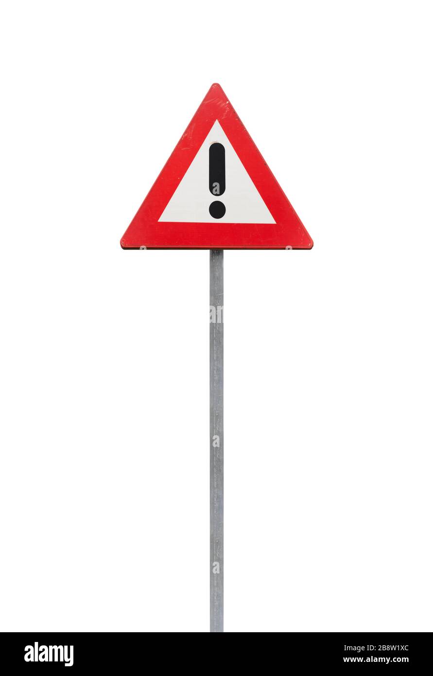 Panneau d'avertissement avec point d'exclamation noir dans un triangle ...