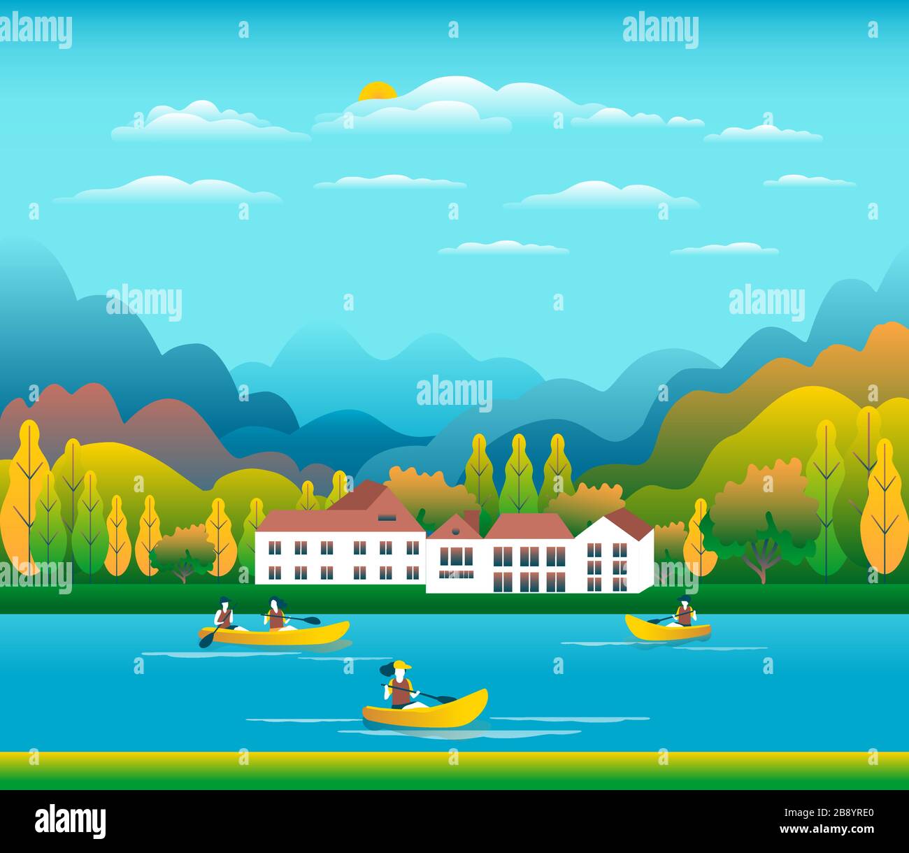 Rowing sport cartoon illustration Banque de photographies et d’images à ...