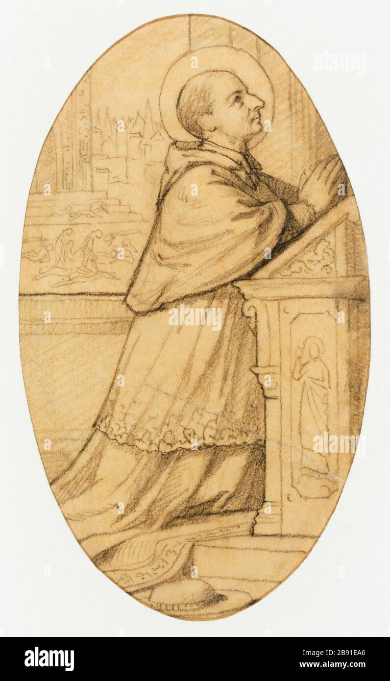 Projet auvent représentant une prière saint Jean Gaspard Jules ou ...