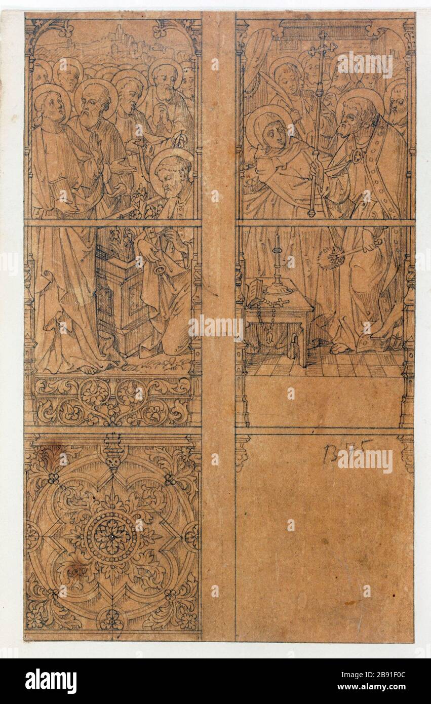 Projet couvert représentant la mort de la Vierge Jean Gaspard Jules ou ...