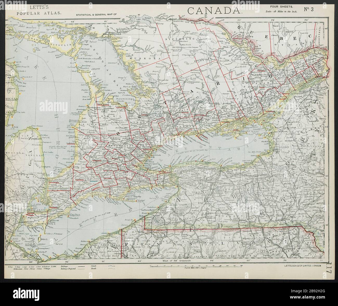 Carte du lac huron Banque de photographies et d’images à haute ...