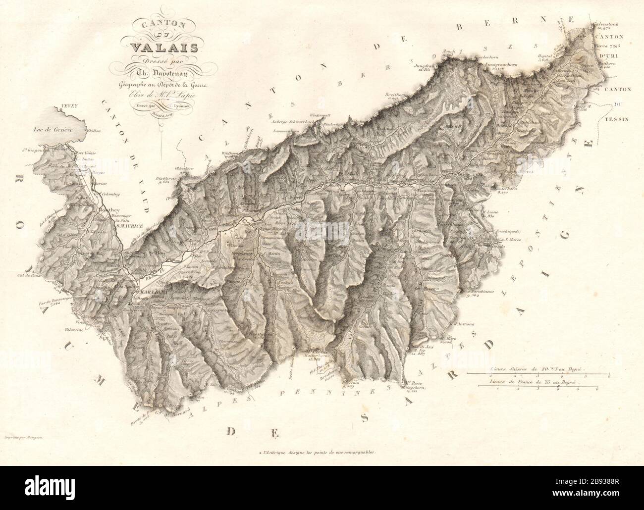 Carte du valais Banque de photographies et d’images à haute résolution ...