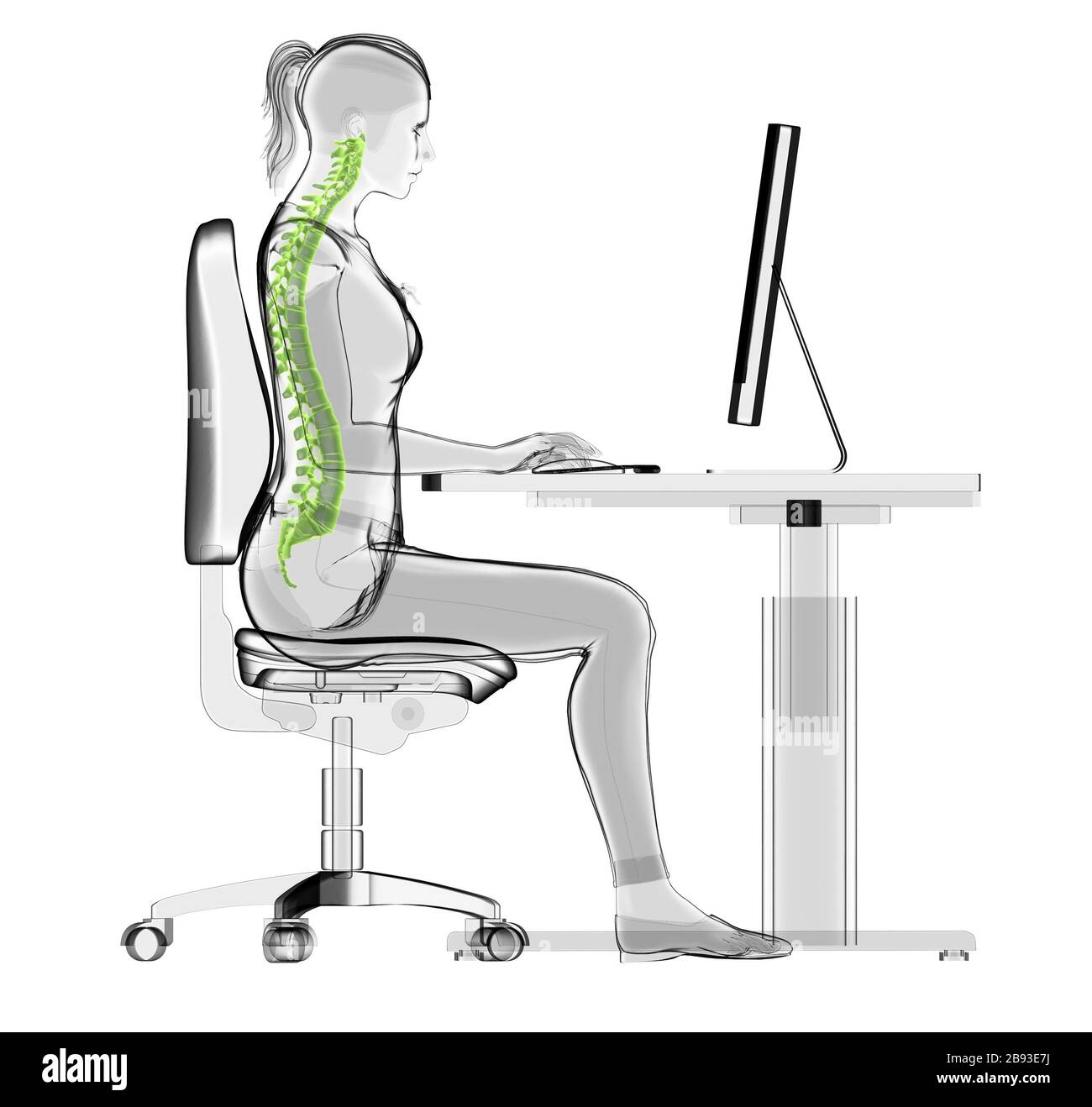 Correct sitting posture correct position Banque de photographies et d ...