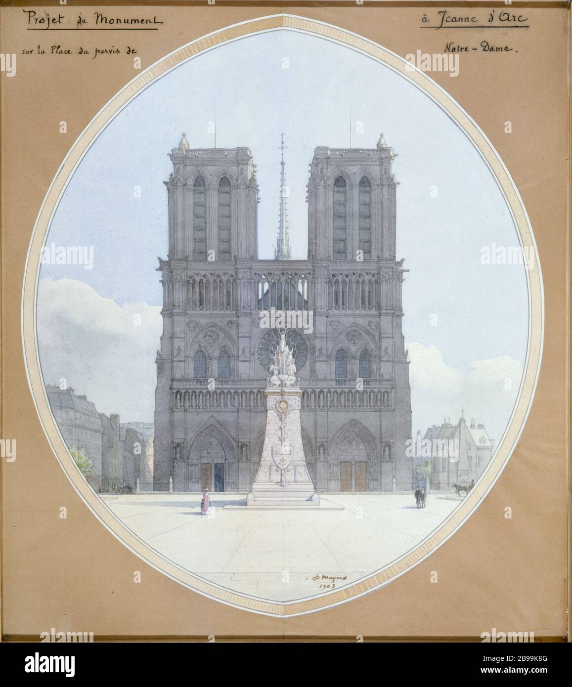 MONUMENT DU PROJET JEANNE D'ARC SUR LA PLACE DE NOTRE DAME, 1903 ...