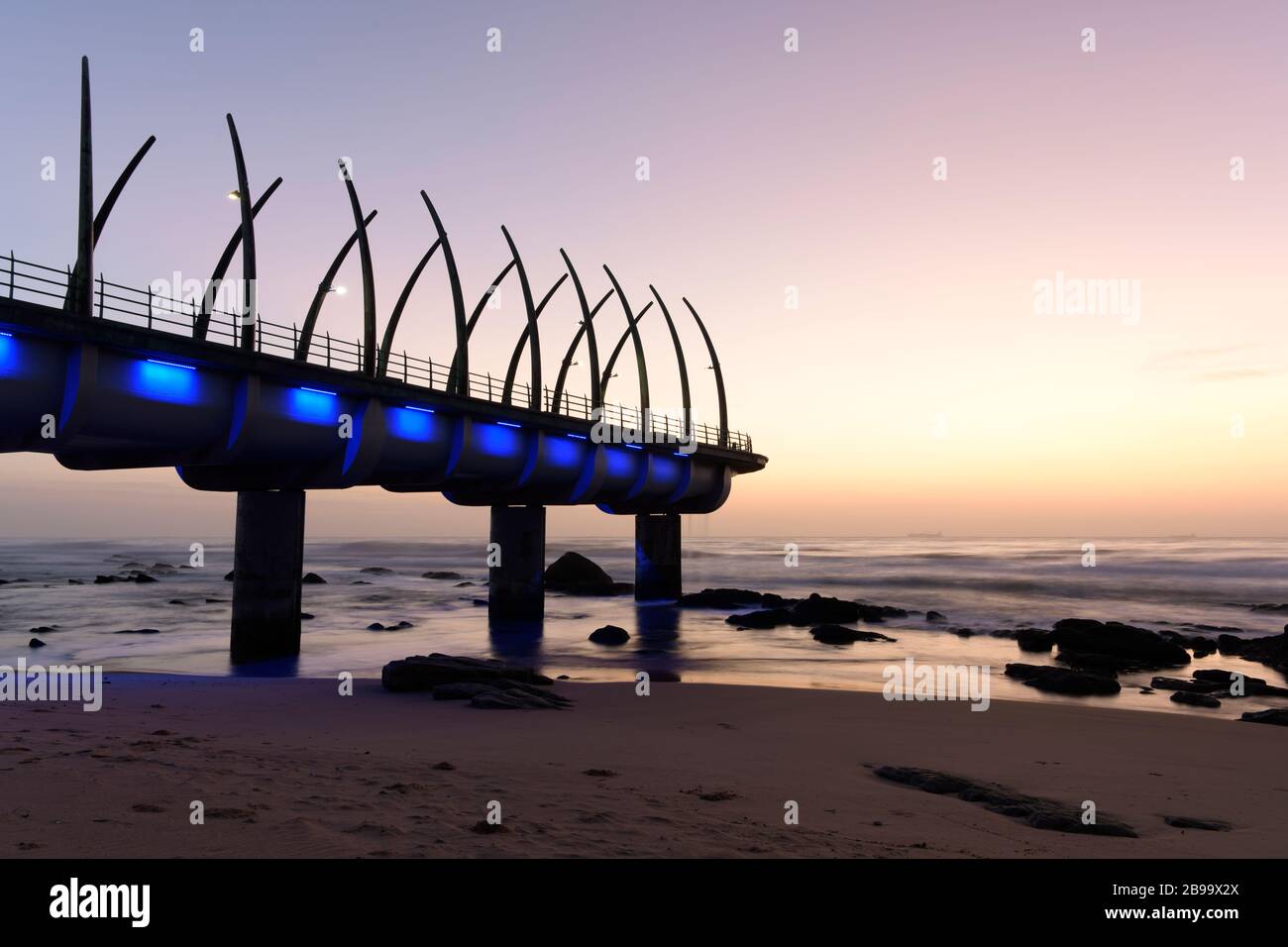 Durban, KwaZulu-Natal, Afrique du Sud, paysage, lever de soleil ...