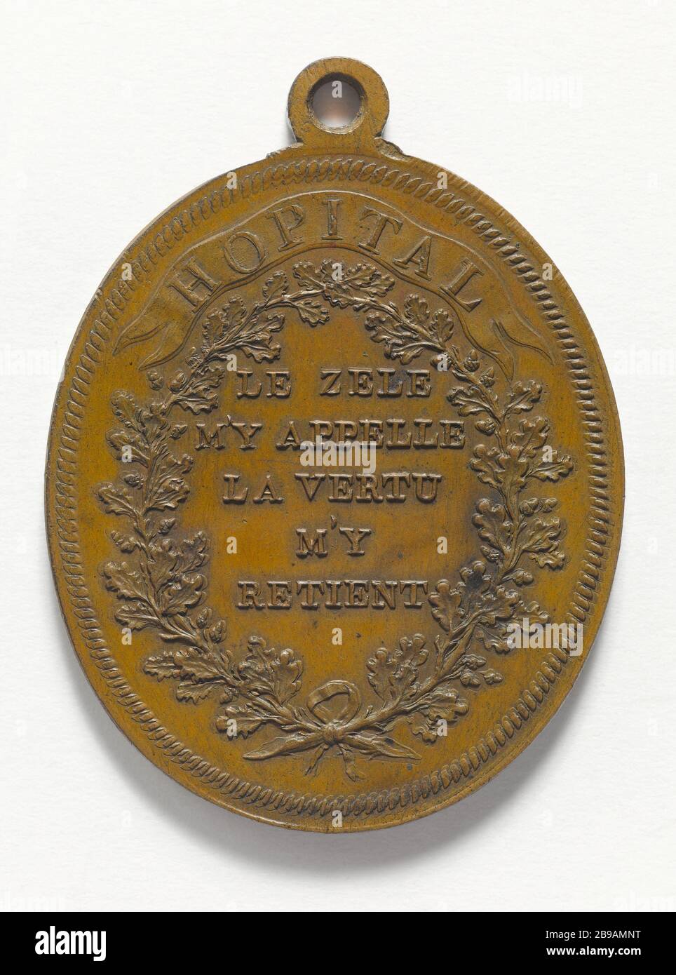 BADGE DE L'HÔPITAL 1793 ANONYME. 'Insigne d'hospitalière, 1793'. Bronze ...