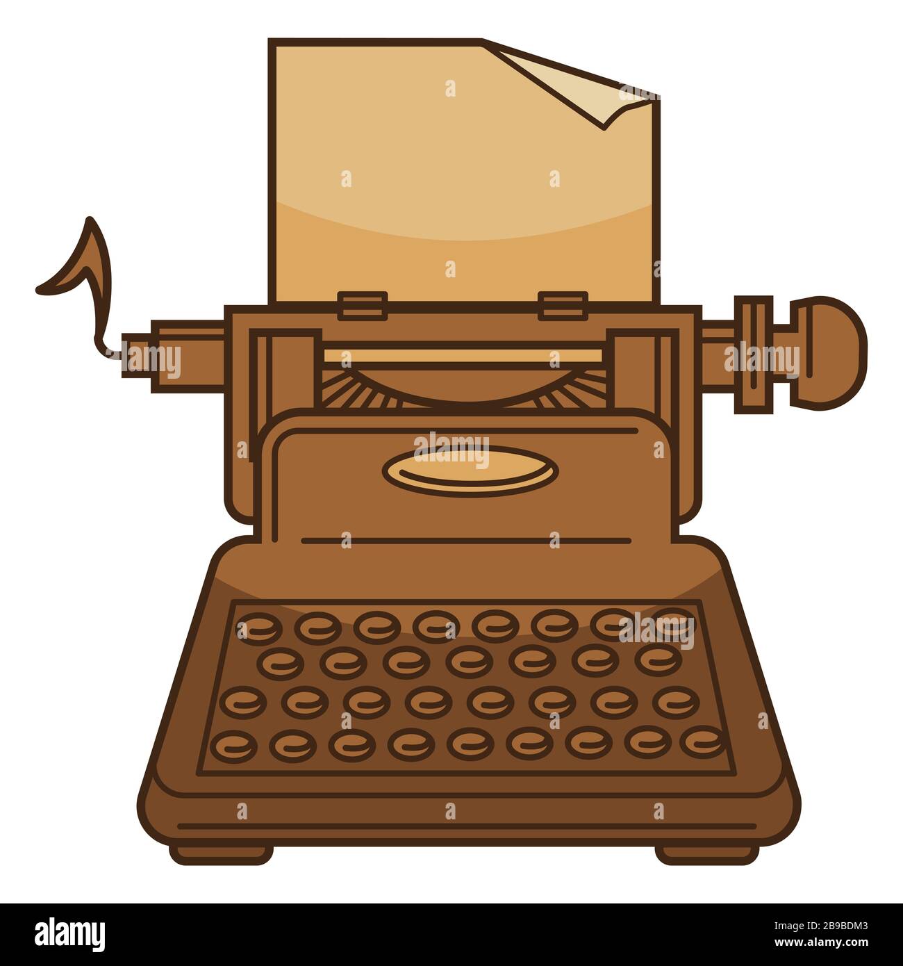 Machine à taper et icône isolée du papier, écriture nouvelle Image ...