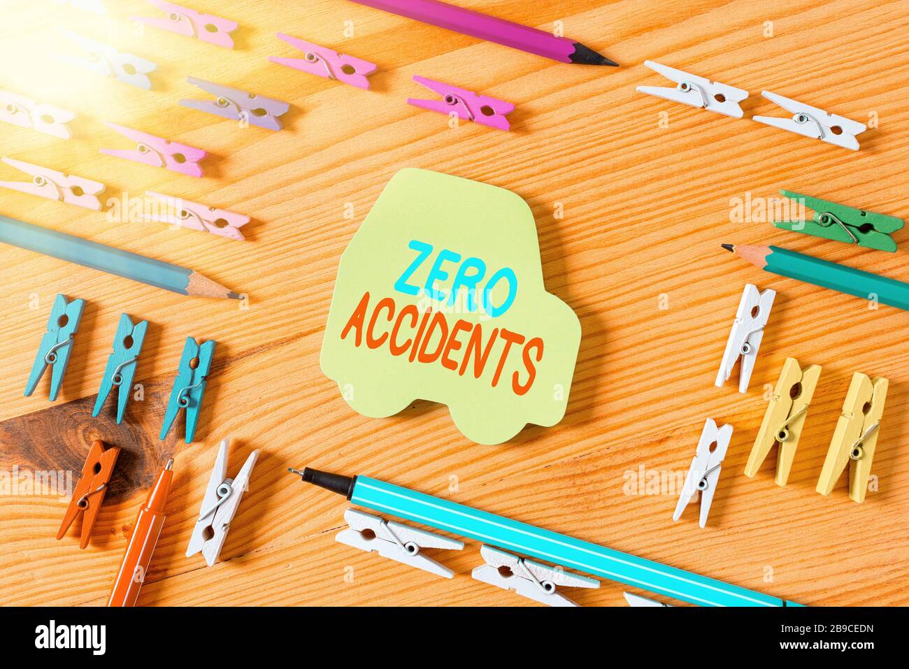 Texte écrit zéro accident. Photo d'entreprise présentant une stratégie ...