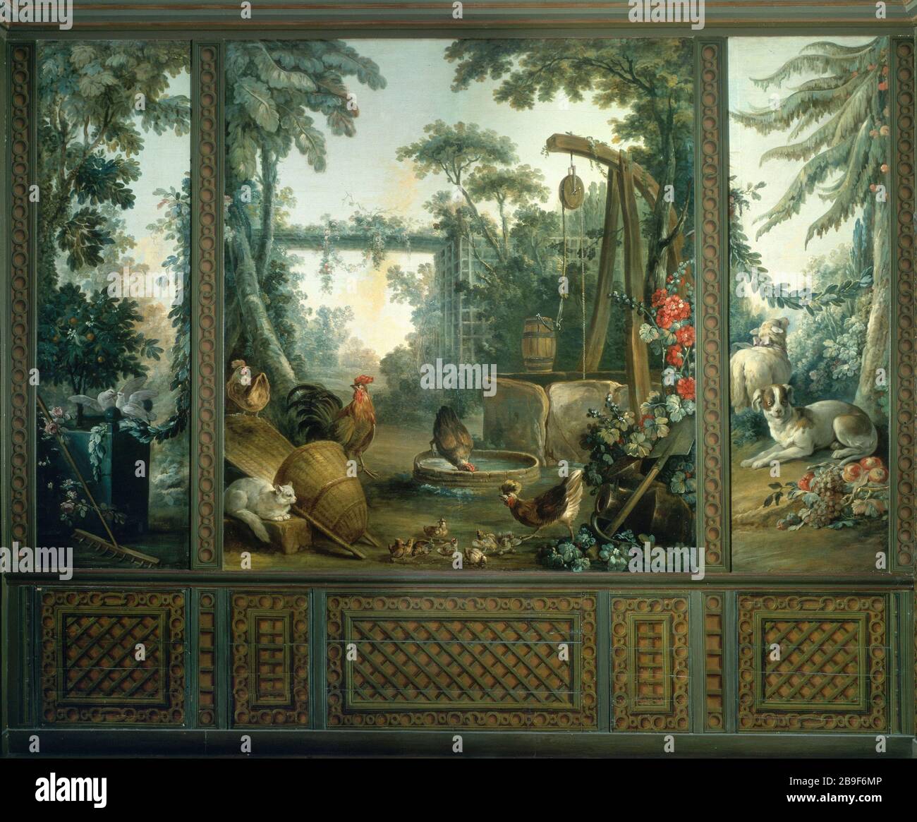 J.B. HUET, JH Fragonard - PANNEAUX SALON DEMARTEAU Jean-Baptiste Huet (1745-1811), Jean-Honoré ...