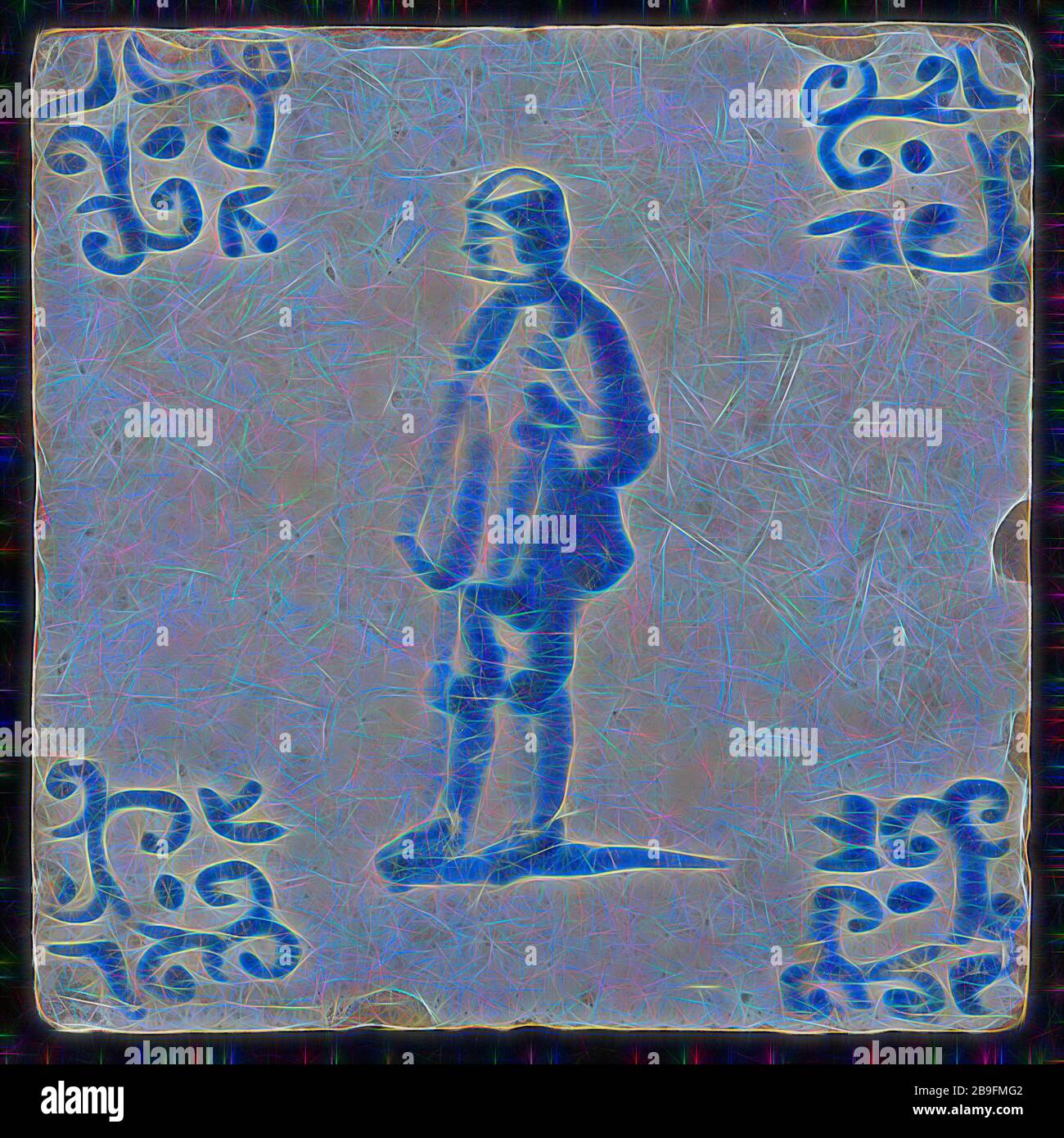 La figure mosaïque, bleu avec motif d'angle, noble permanent voluut ...