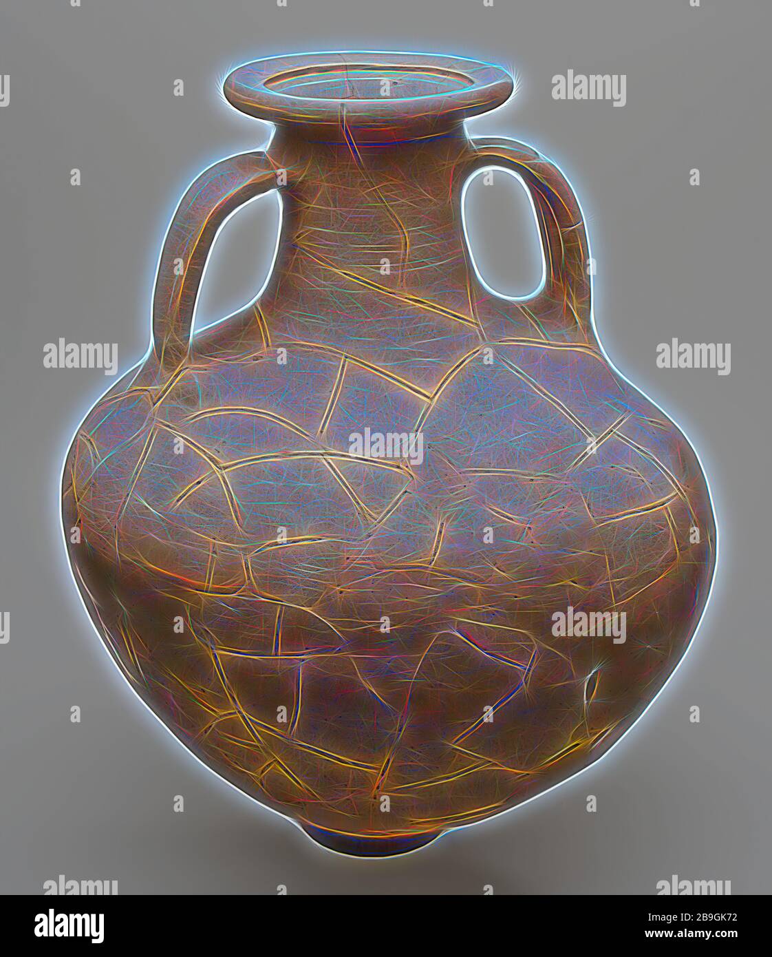 Grand pot, amphora avec corps sphérique sur une petite surface debout ...