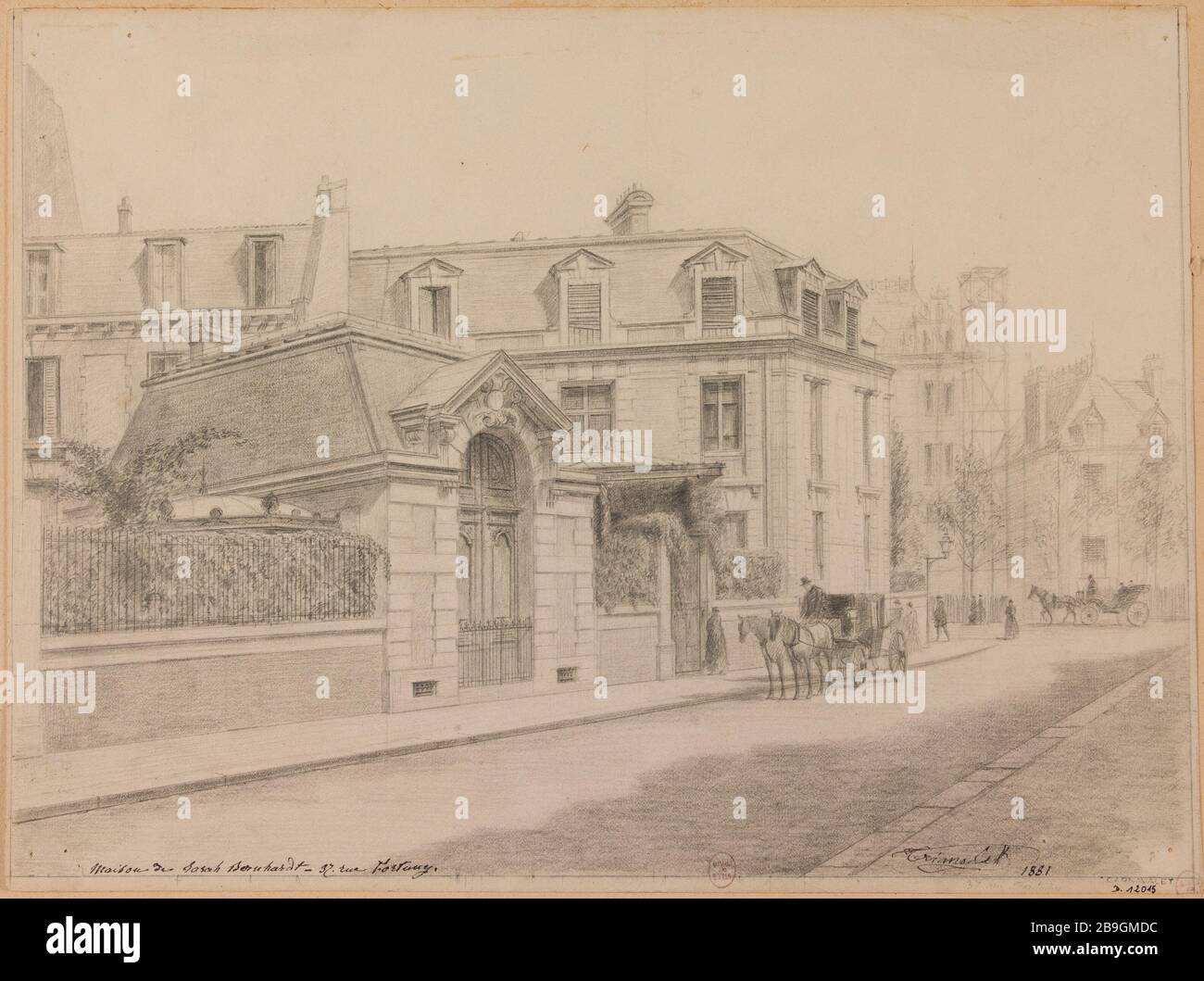 Hôtel Sarah Bernhardt, avenue de Villiers, au coin de la rue Fortuny 37, 1881. Alphonse Louis ...