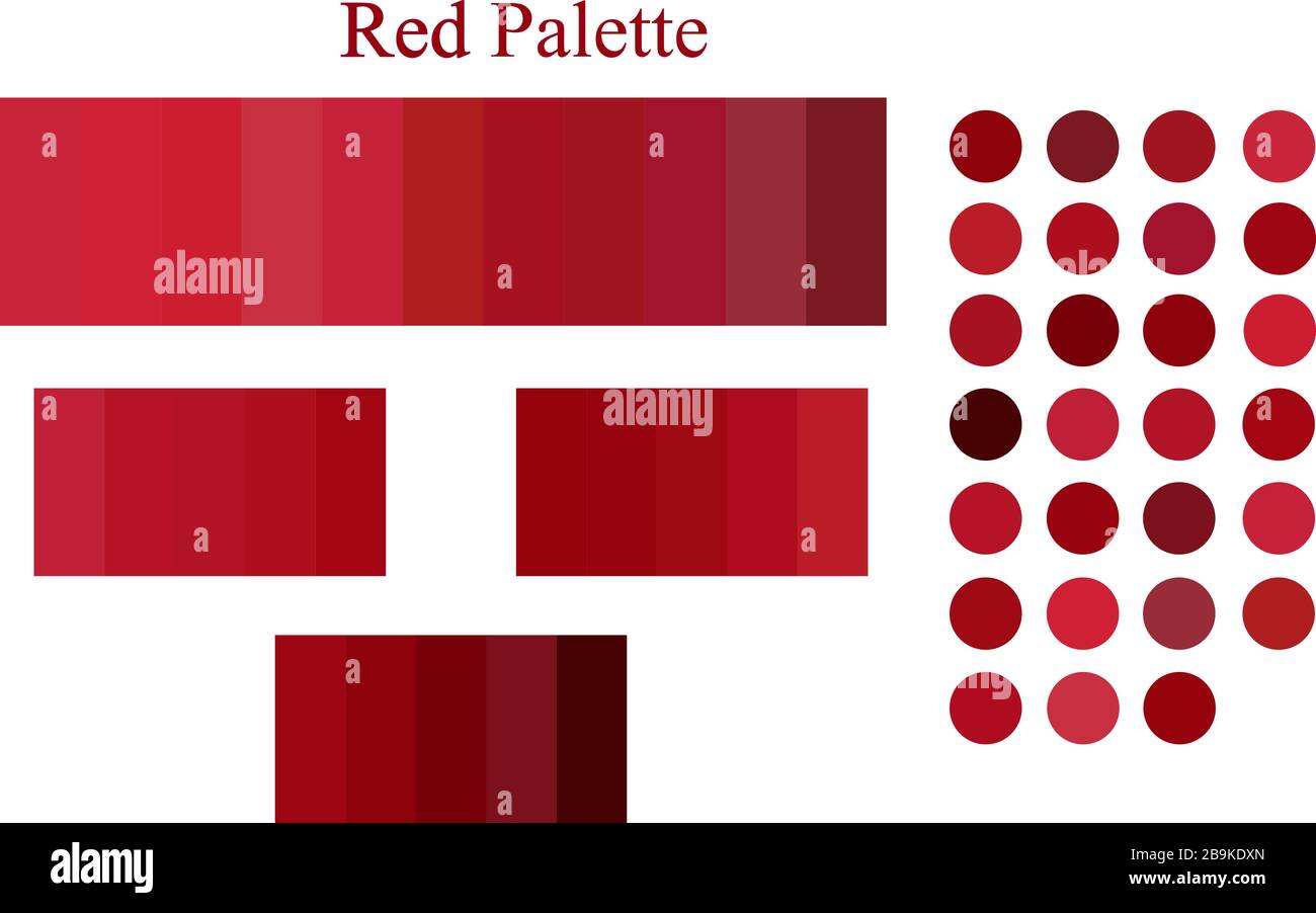 Jeu de schémas de spectre de palette de couleurs rouge. Le scarilet ...