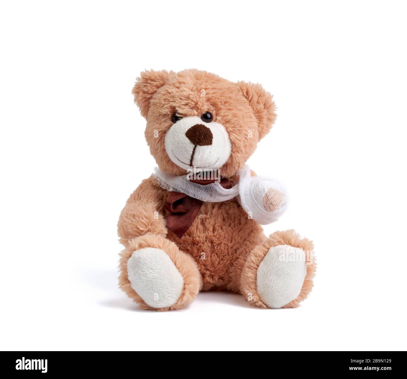 ours brun vintage rigolo nounours avec patte rembobinée avec bandage de ...