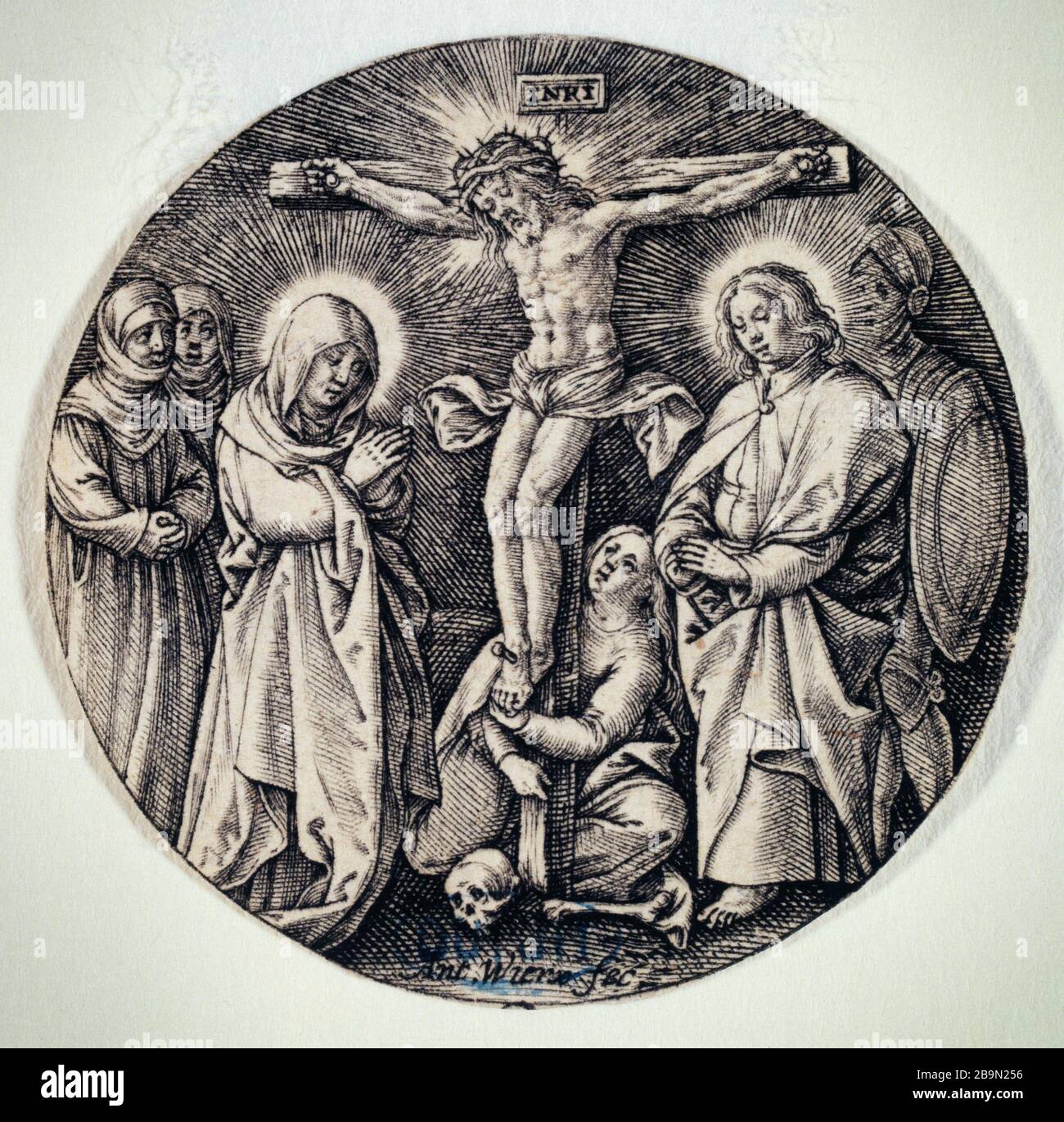 Le petit rond de Crucifixion, appelé 'épée de bouton de Maximilian' (copie) (Bartsch 23 ...