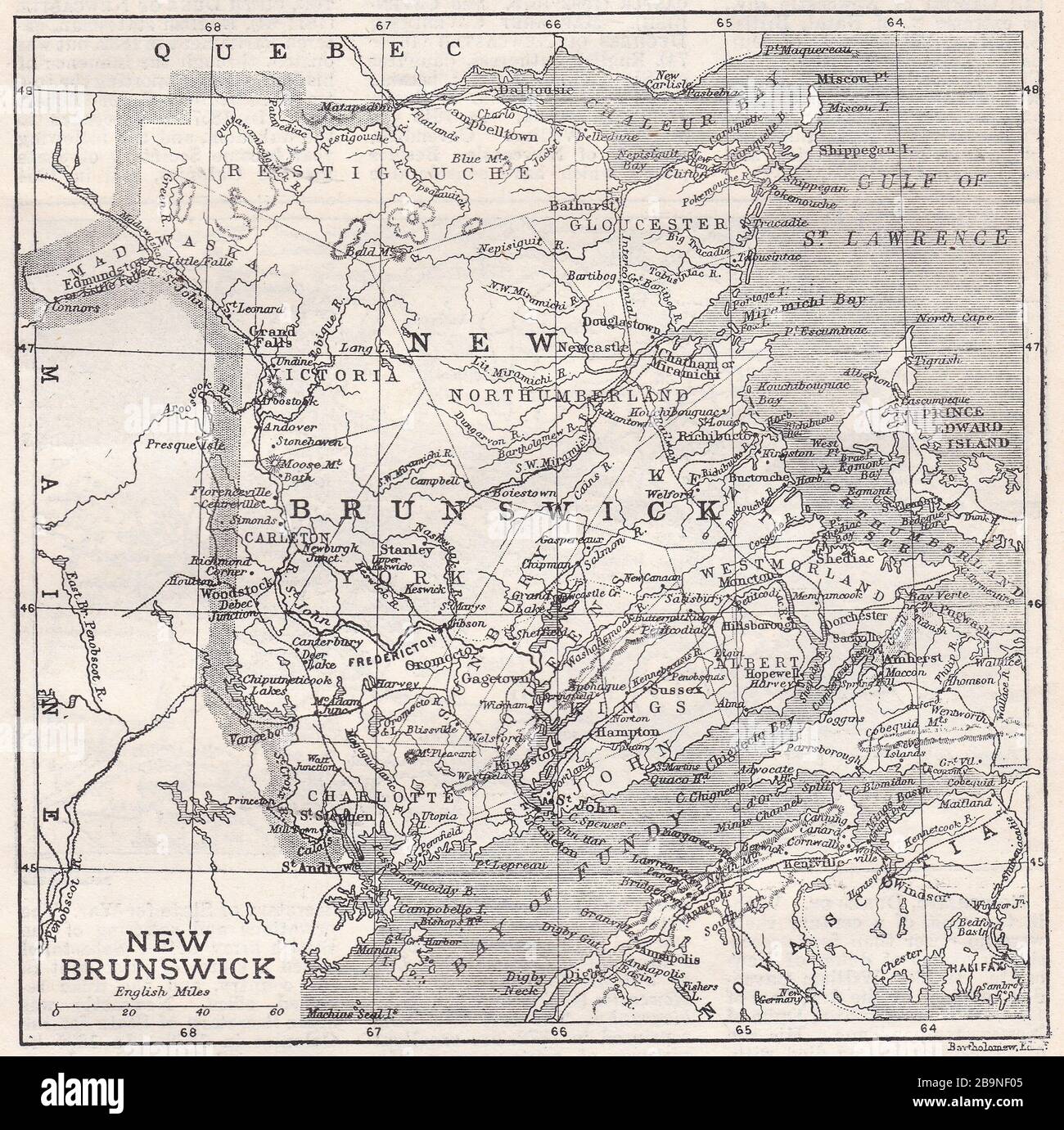 Carte du nouveau brunswick Banque de photographies et d’images à haute ...