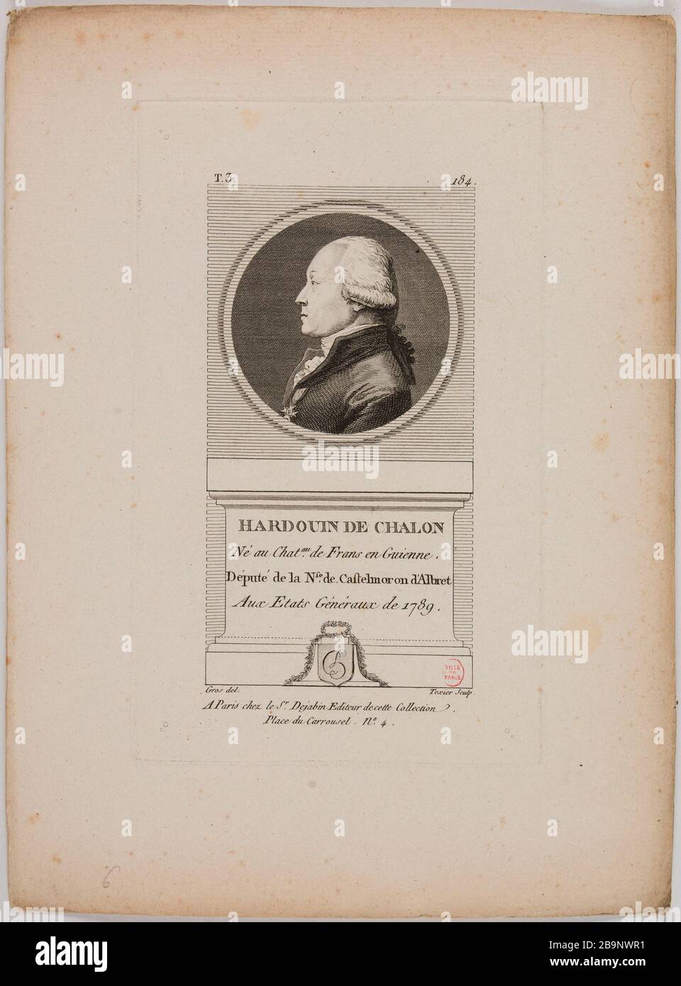 Portrait de Hardouin de Chalon. TEXIER. Portrait de Hardouin de Chalon ...