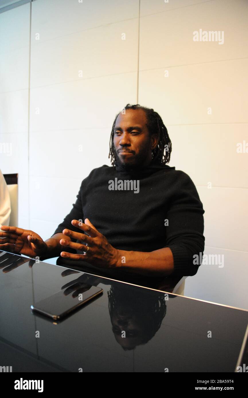 Rashid Johnson lors de la tournée de presse de son film Native son, NYC ...