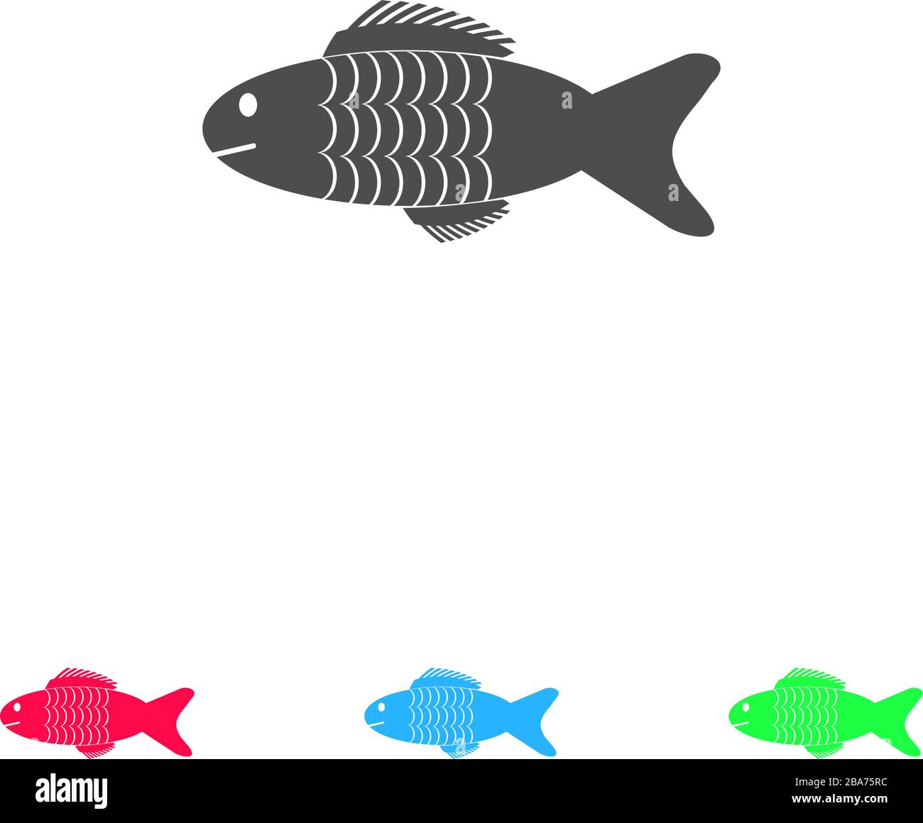 Icône poisson plat. Pictogramme de couleur sur fond blanc. Symbole d ...