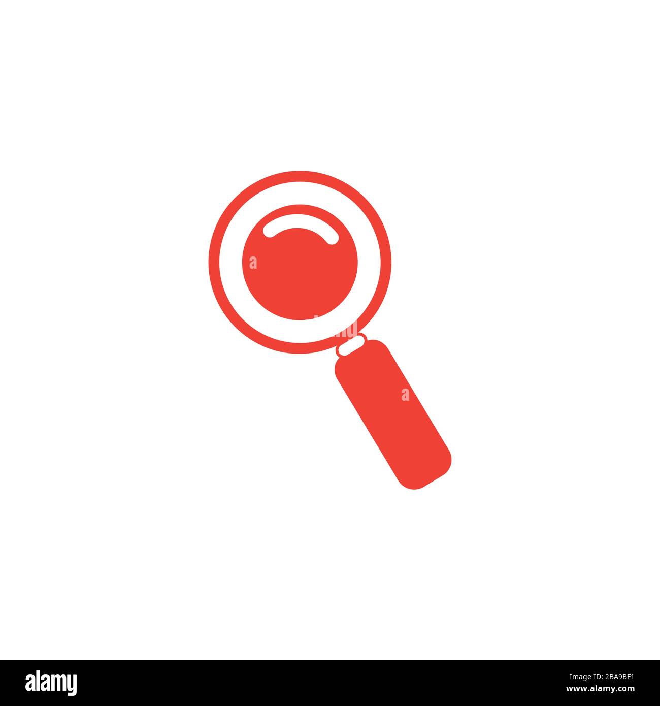 Loupe Icône Rouge Sur Fond Blanc. Illustration Vectorielle De Style ...