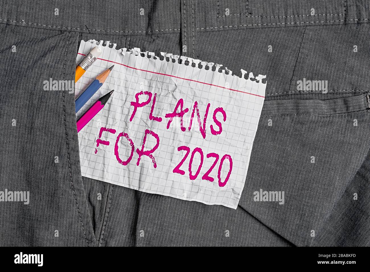 Note écrite montrant les plans pour 2020. Concept d'affaires pour une ...