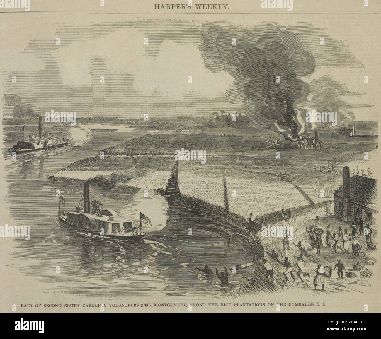 raid de Harriet Tubman à Combahee, SC, 2 juin 1863 pendant la guerre ...