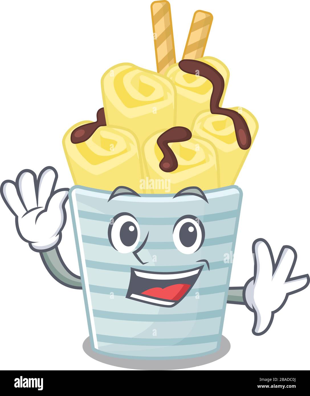 Smiley glace banana rouleaux dessin de mascotte dessin animé avec la ...