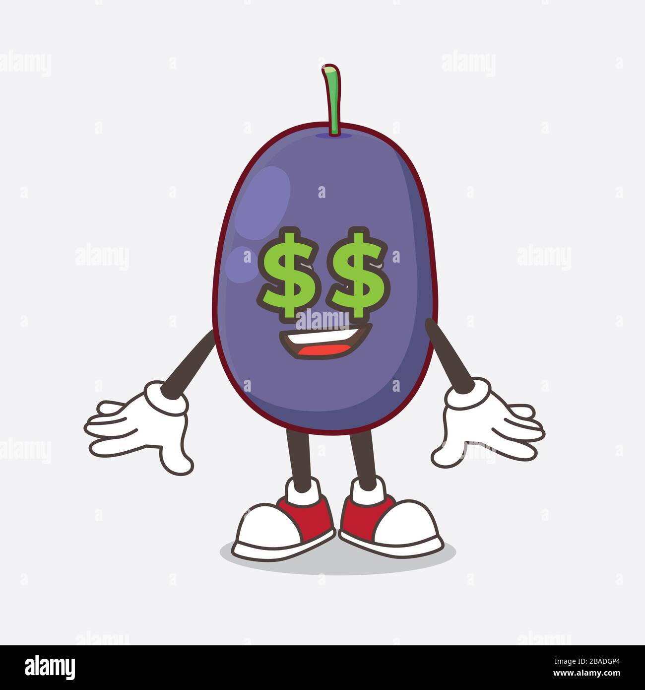 Une photo du personnage de mascotte de dessin animé de Java Plum avec ...