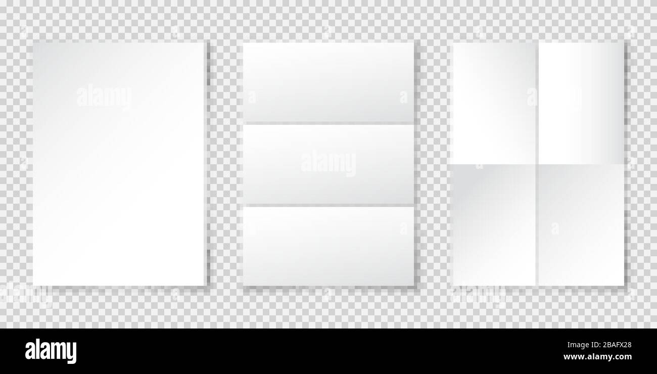 Feuille de papier vierge réaliste avec ombre au format A4. Cahier ou ...