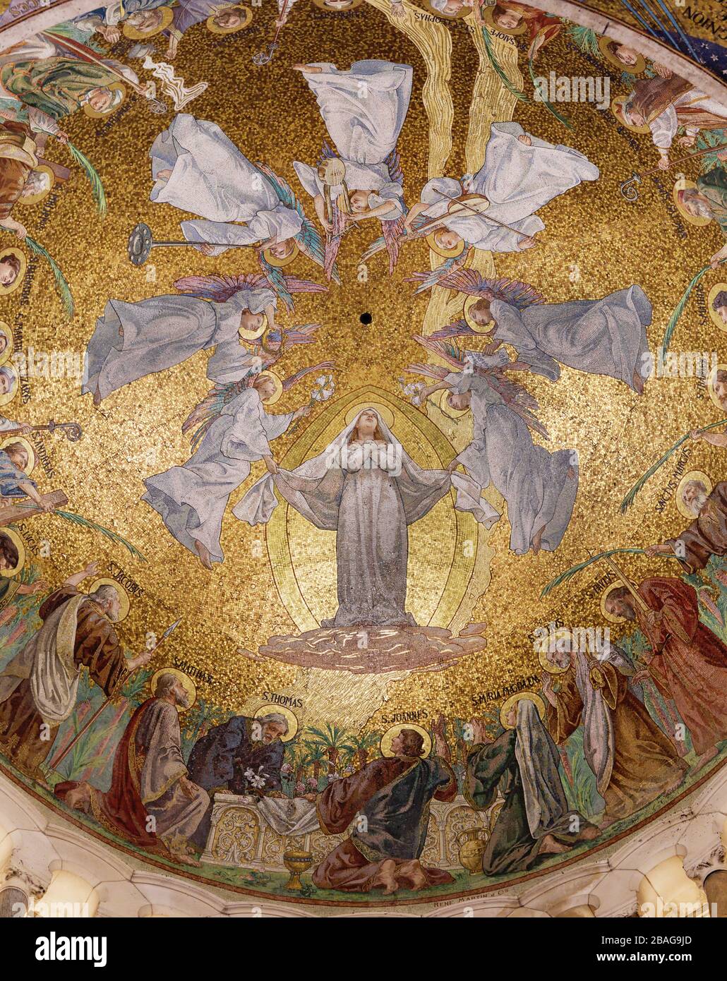 Assution. Mosaïque dans le dôme nord de la basilique du Sacré-cœur ...