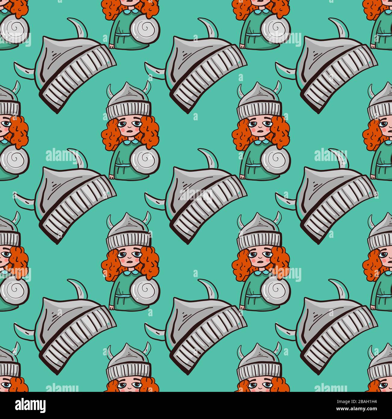 Modèle de fille Viking, illustration, vecteur sur fond blanc Image ...