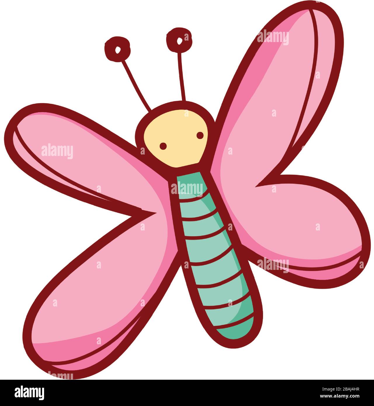 mignonne insecte papillon animal caricature isolé icône dessin ...