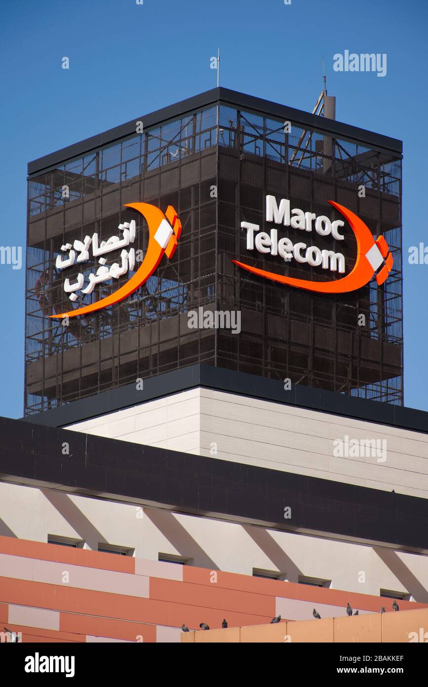 Le logo de Maroc Telecom (en français et en arabe). Maroc Telecom est ...