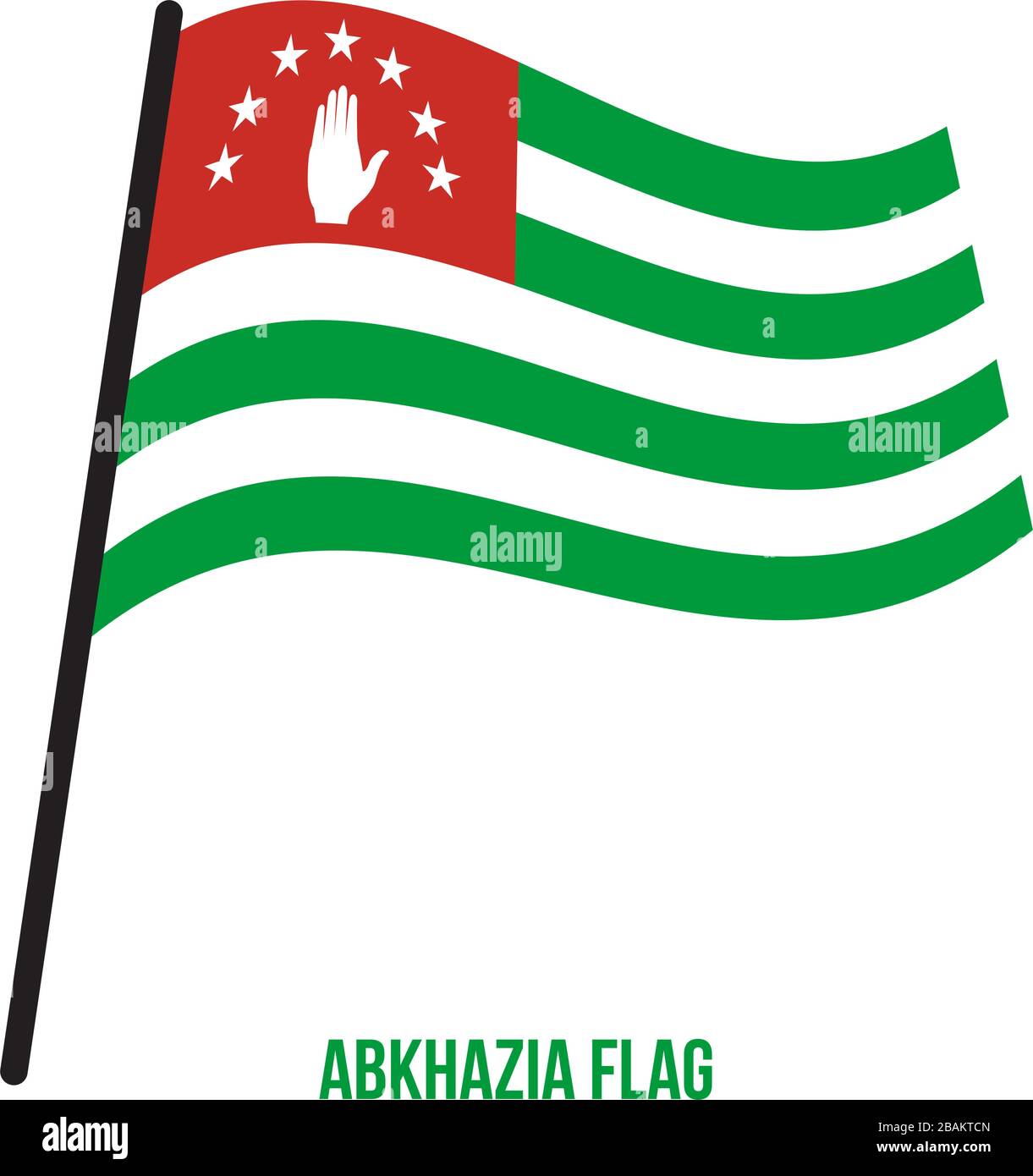 Abkhazie Drapeaux Vector Illustration sur fond blanc. Abkhazie drapeau ...