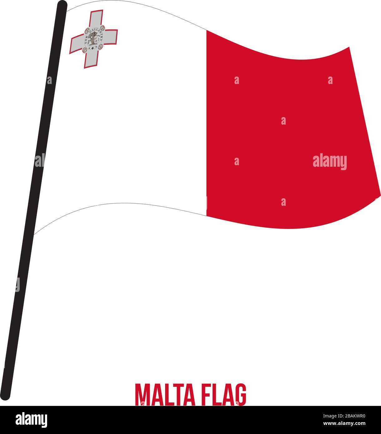 Malte Drapeaux Vector Illustration sur fond blanc. Malte drapeau ...