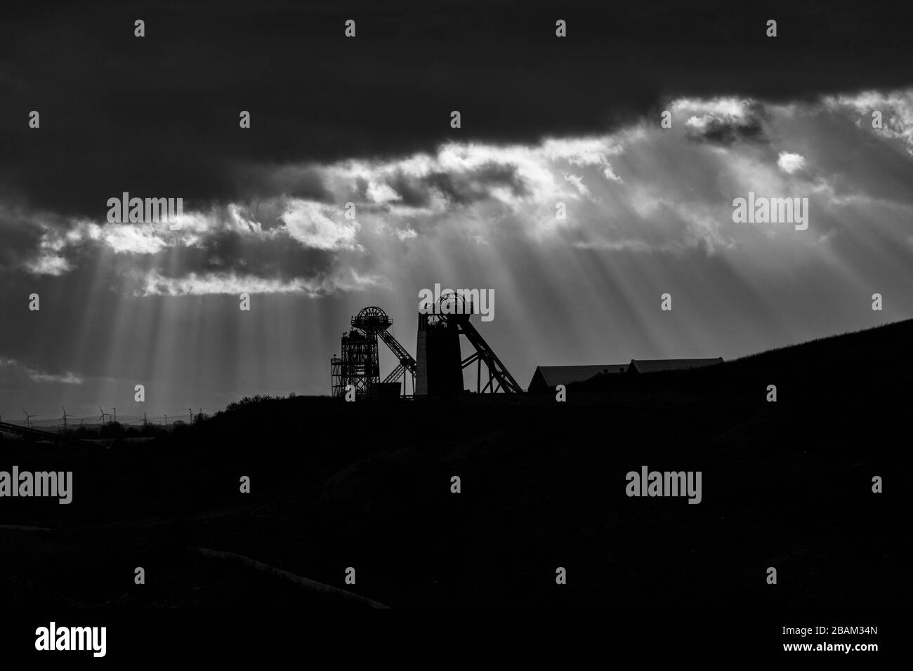 Yorkshire coalfield Banque d'images noir et blanc - Alamy