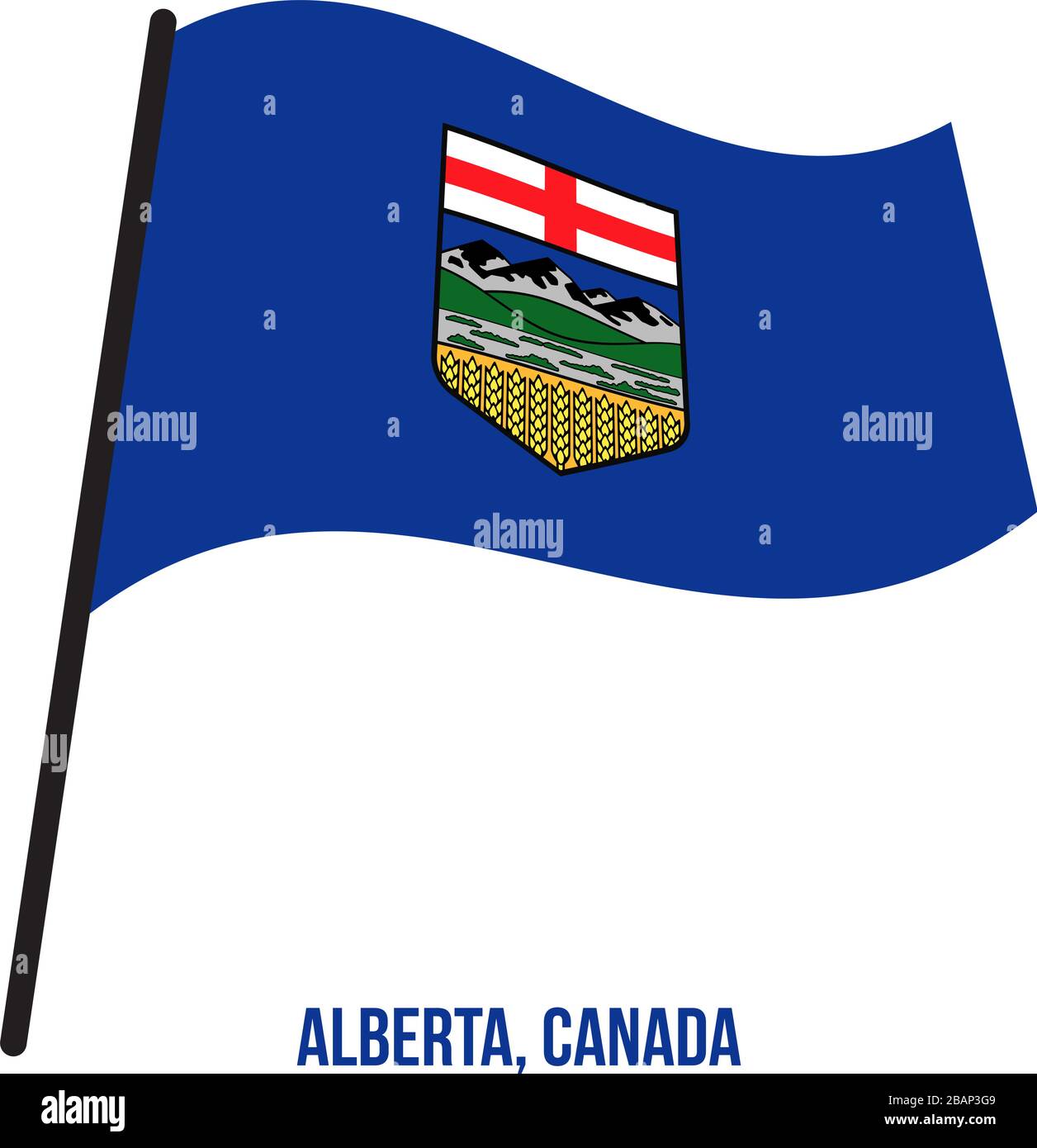 Illustration Vecteur de brandir le drapeau de l'Alberta sur fond blanc ...