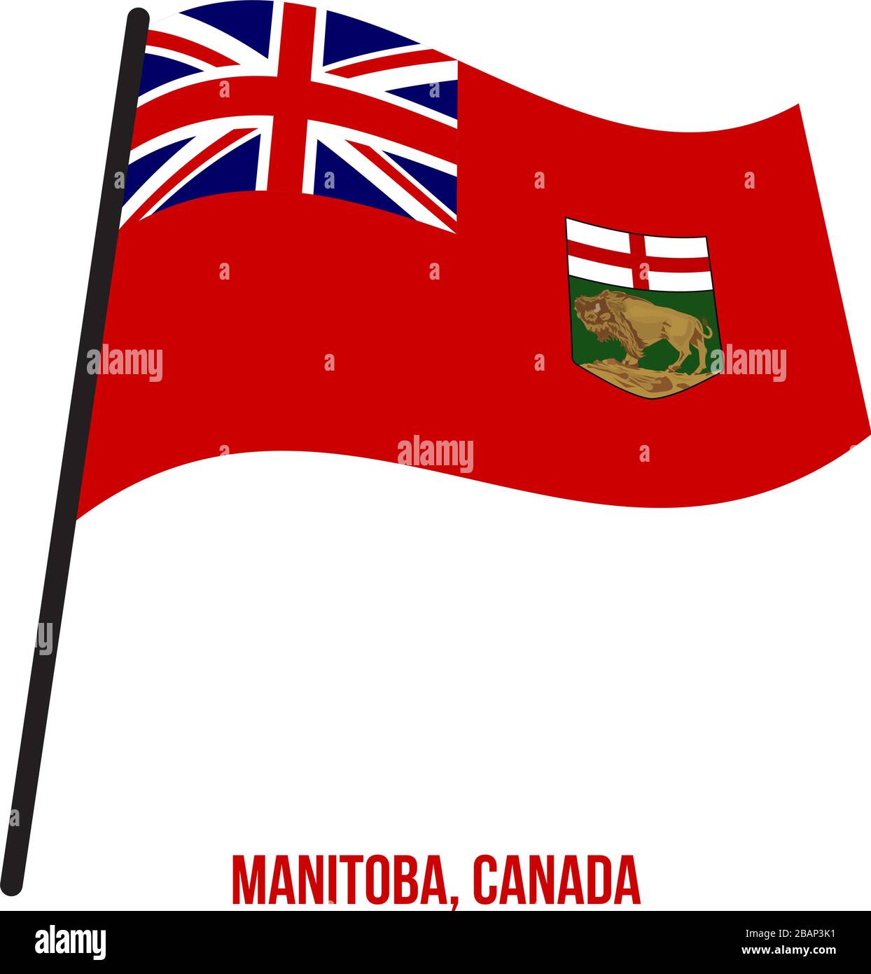 De brandir le drapeau du Manitoba Vector Illustration sur fond blanc ...