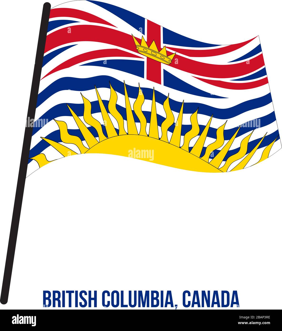 La Colombie-Britannique Drapeaux Vector Illustration sur fond blanc ...