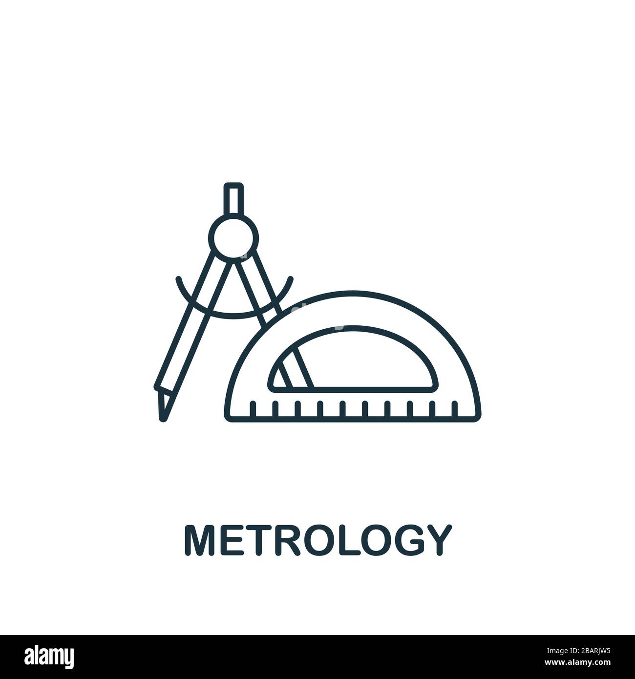 Icône métrologie de la collection scientifique. Symbole de métrologie d ...